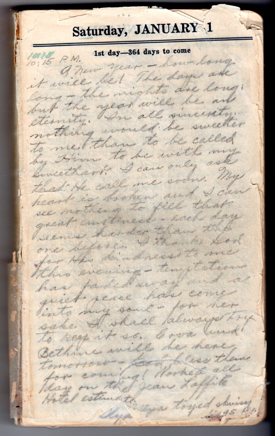 John’s 1927 Grief Diary – Part 1 – January – Sallys Diaries Private ...